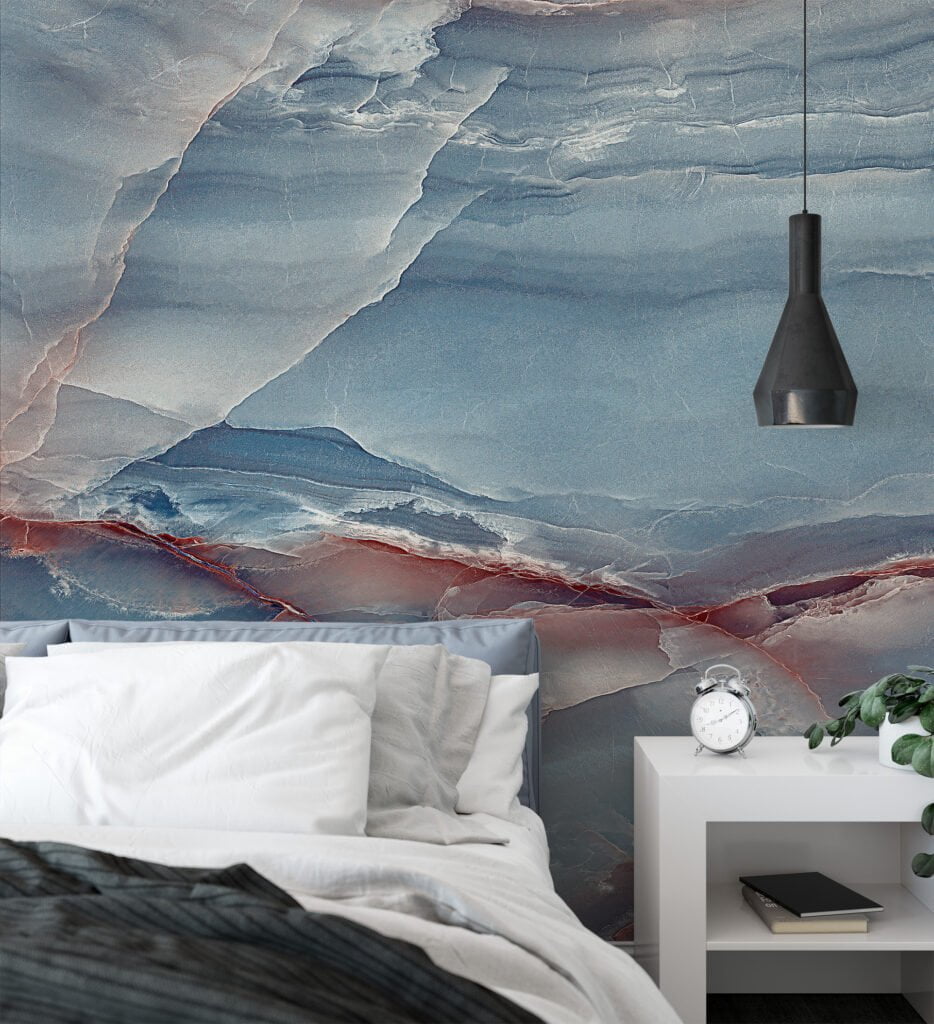 Blue Crystal Marble Wallpaper, a Peel & Stick Self Adhesive Mural that ...