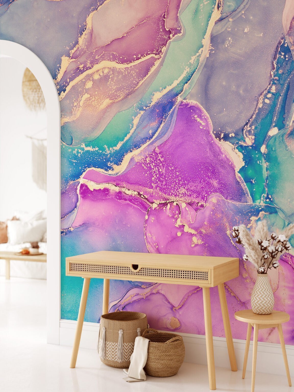 Vivid and Radiant Bright Colored Alcohol Ink Art Wallpaper for a ...