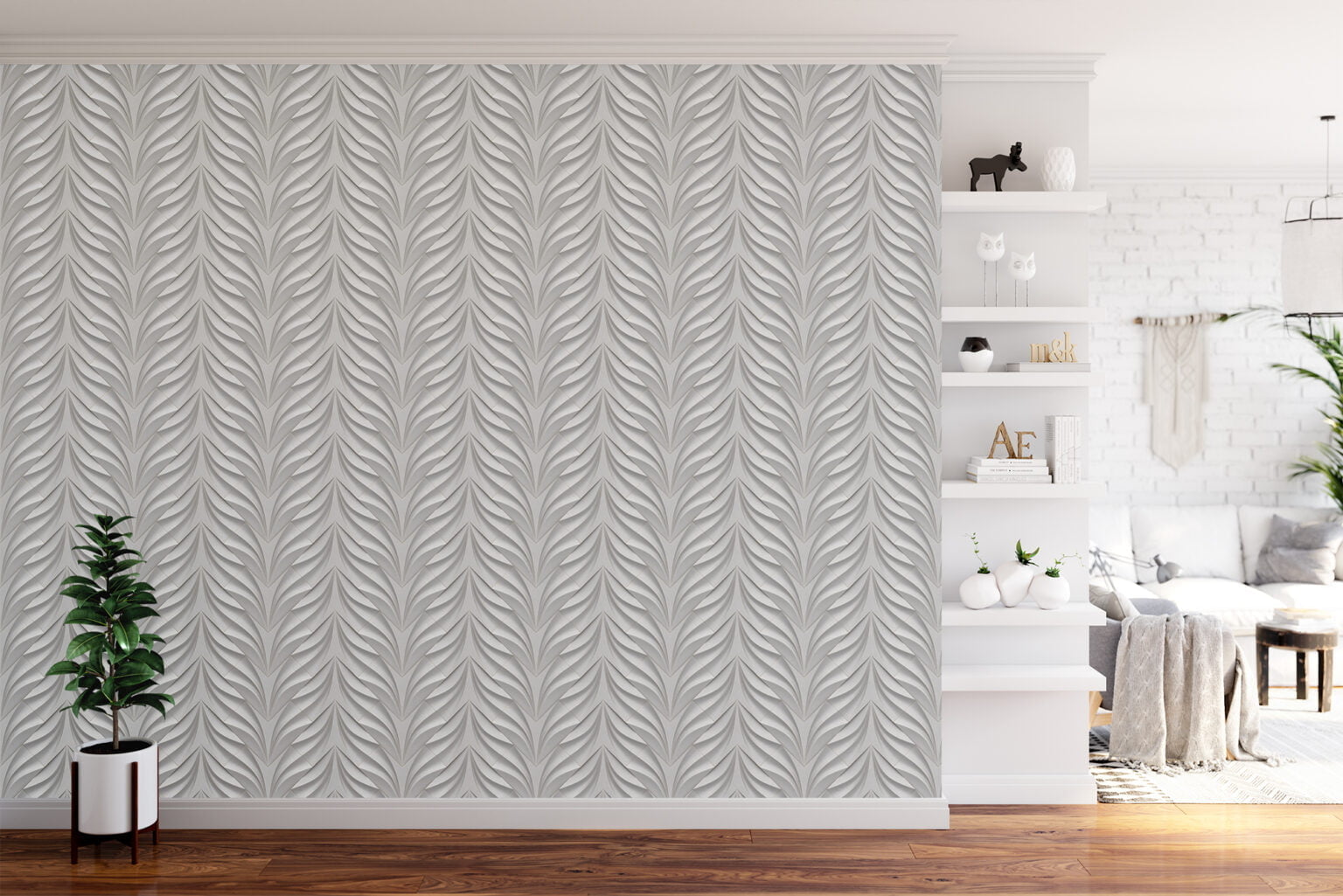 Large Geometric 3D Stone Wall Design Wallpaper, Contemporary Removable ...